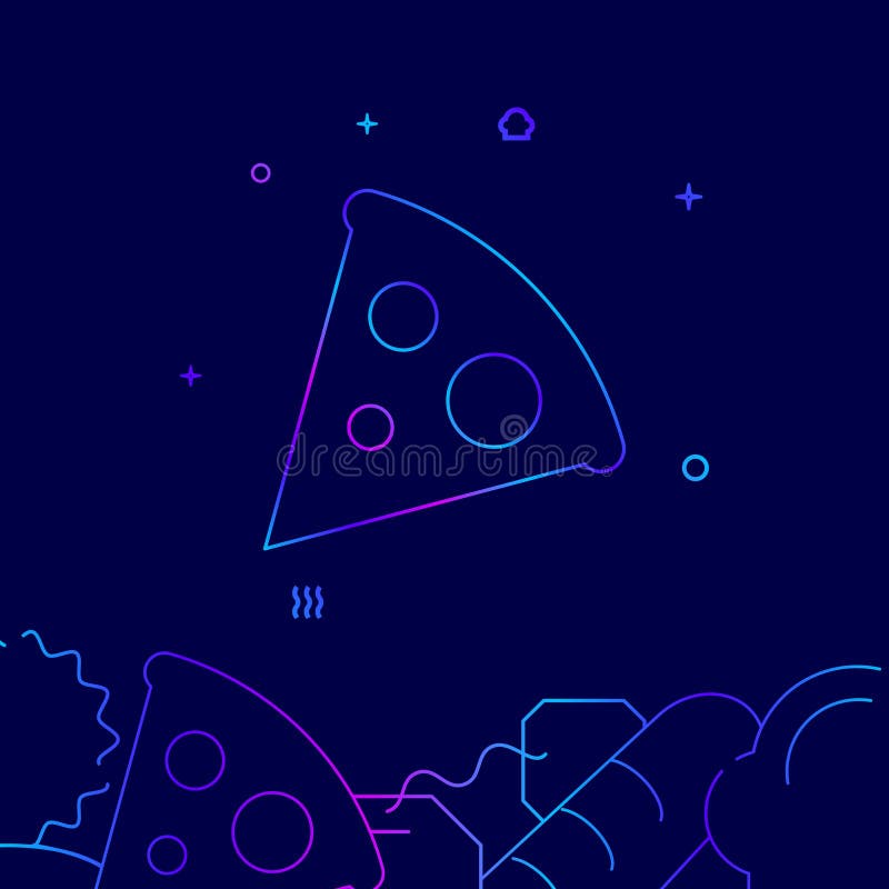 Pizza, Slice Gradient Line Icon, Vector Illustration Stock Vector - Illustration of food ...