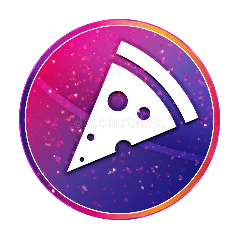 Pizza Slice Icon Creative Trendy Colorful Round Button Illustration ...