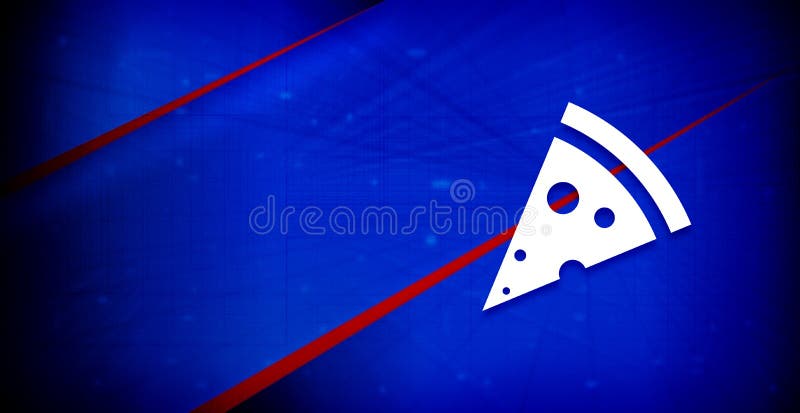 Pizza Slice Icon Elegant Architecture Design Blue Banner Illustration ...