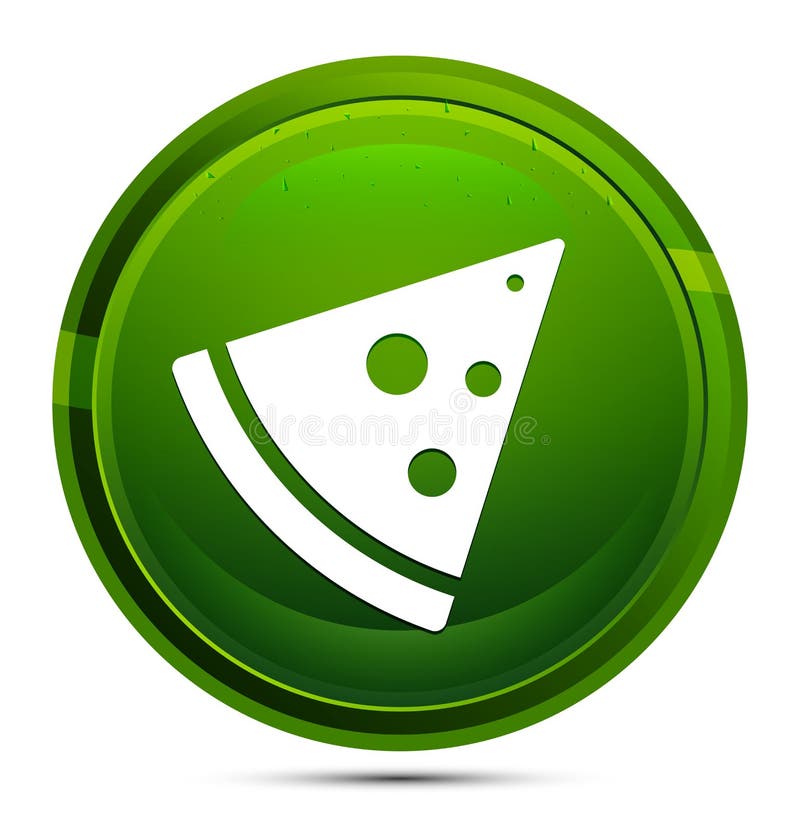 Pizza Slice Icon Glassy Green Round Button Illustration Stock Vector ...