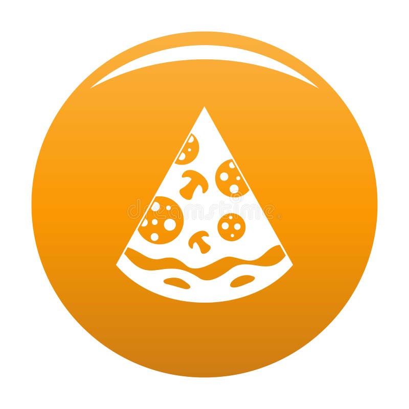 Pizza slice icon orange stock illustration. Illustration of basil ...