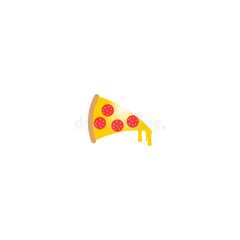 Pizza Slice Icon. Pepperoni Topping Shape. Cheese Melting Vector. Fast ...