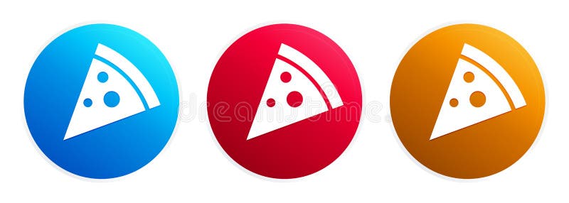 Pizza Slice Icon Premium Trendy Round Button Set Stock Vector ...