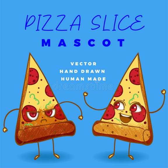 Vector Colored Pizza Slices Character Mascot Stock Vector ...