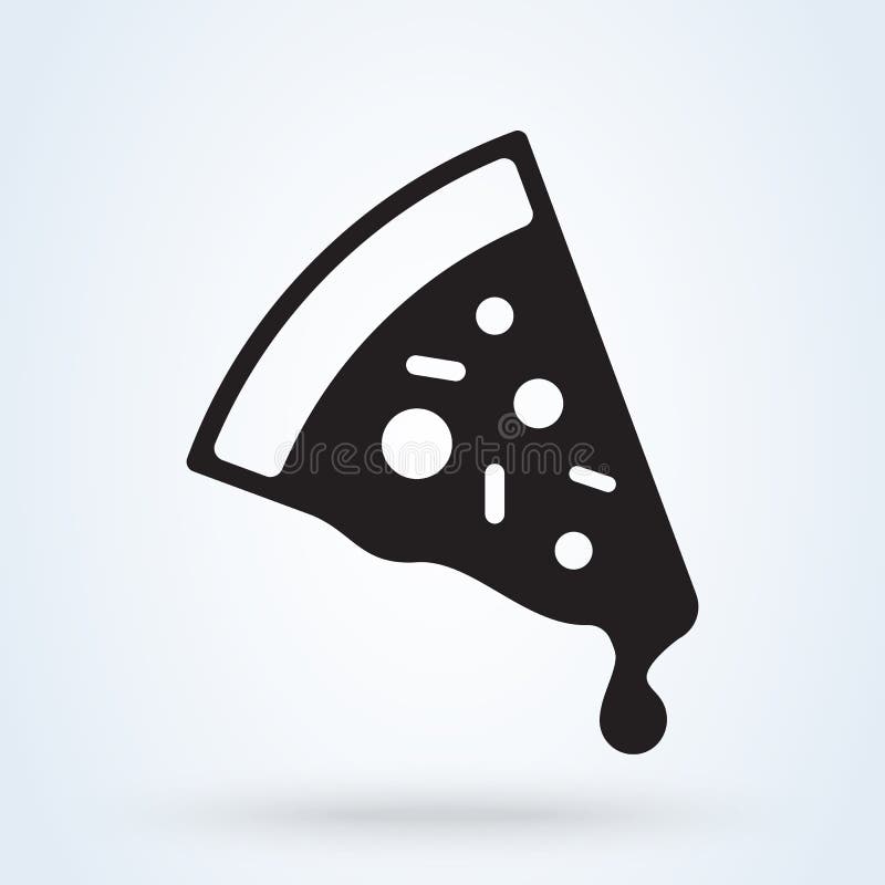 Pizza Slice with Melted Cheese and Pepperoni Icon. Symbol Vector ...