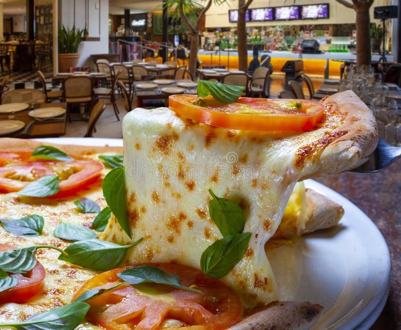 Pizza slice melted cheese stock image. Image of meal - 282256947