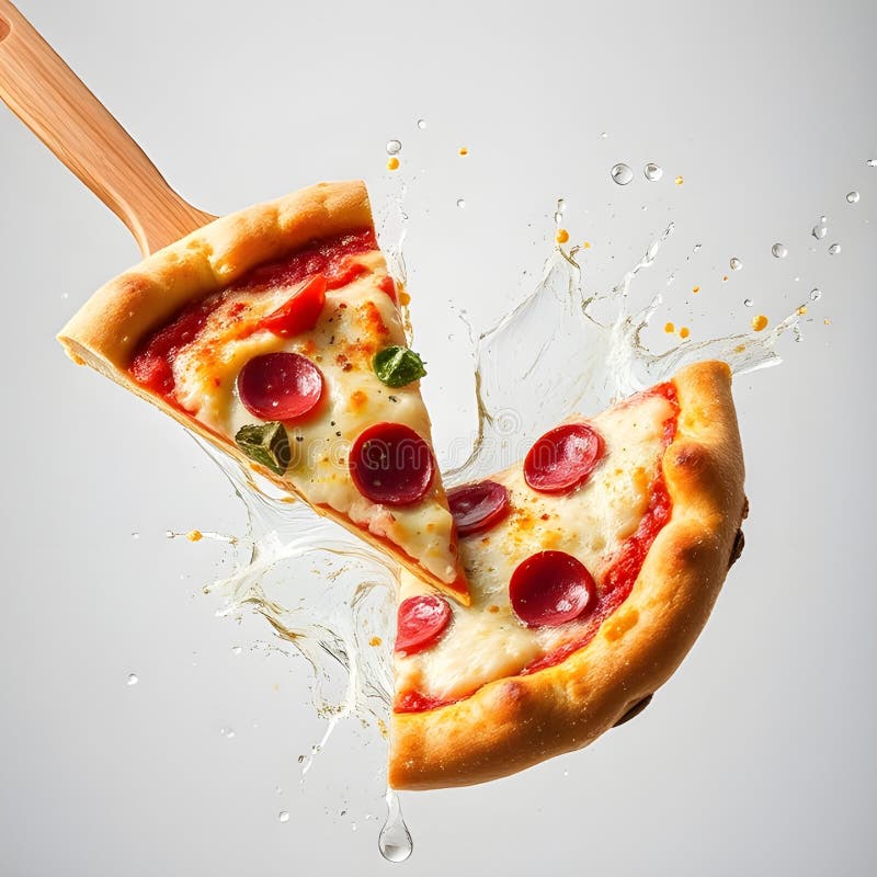 A Pizza with a Slice Missing Stock Illustration - Illustration of ...