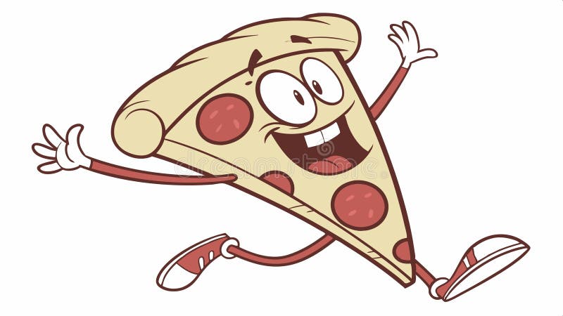 Pizza Slice Running, Representing Fast Food and Delivery Vector Design ...