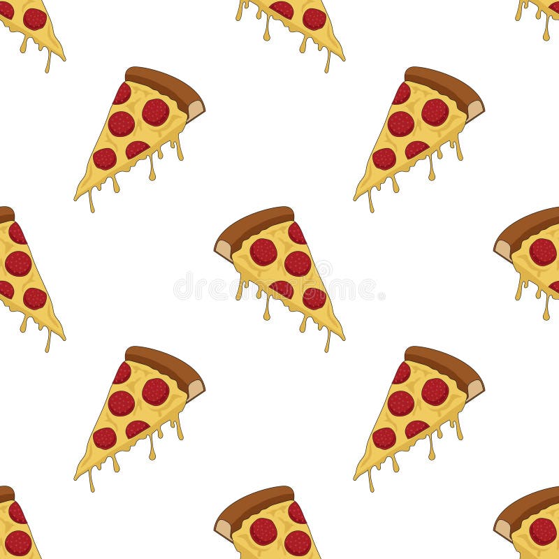 Pizza Slice Seamless Pattern on White Background. Vector Stock ... Pizza Slice Seamless Pattern on White Background. Vector Stock ...