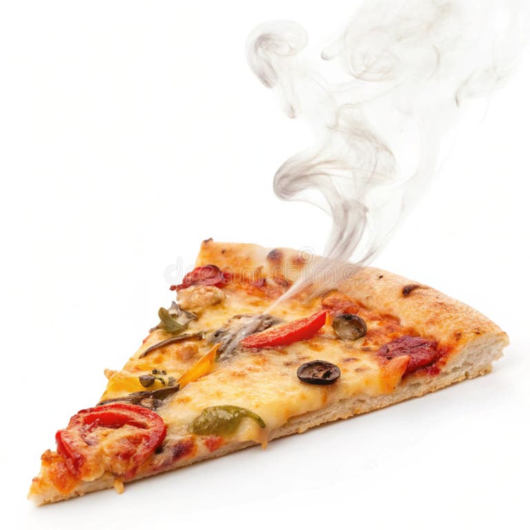 Pizza Slice with Smoke Effect Isolated on Transparent Background Stock ...