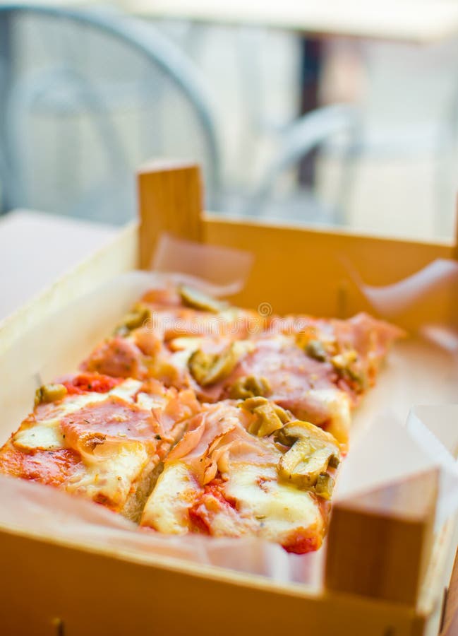 Square cut pizza stock image. Image of chopping, strips - 57793319