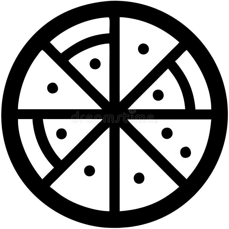 Pizza Slice Symbol Vector Black and White for Design Projects Stock ...