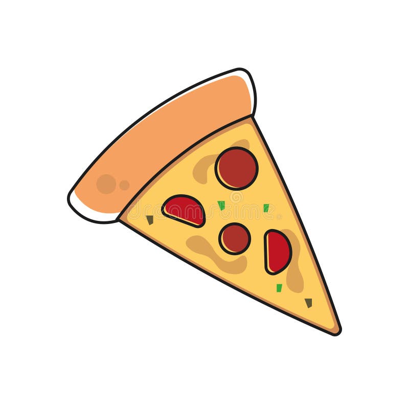 Pizza Slice with Toppings. Vector Stock Vector - Illustration of meal ...