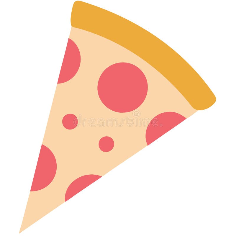 Pizza Slice Vector Illustration with Pepperoni Toppings on Grey ...