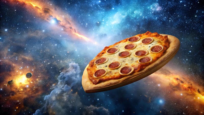 Pizza in Space: a Celestial Slice of Delight Generative AI Stock ...