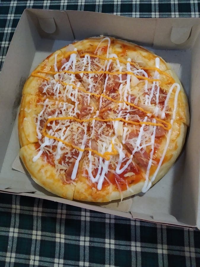 Pizza Spicy Home Made by Indonesian People Stock Photo - Image of ...
