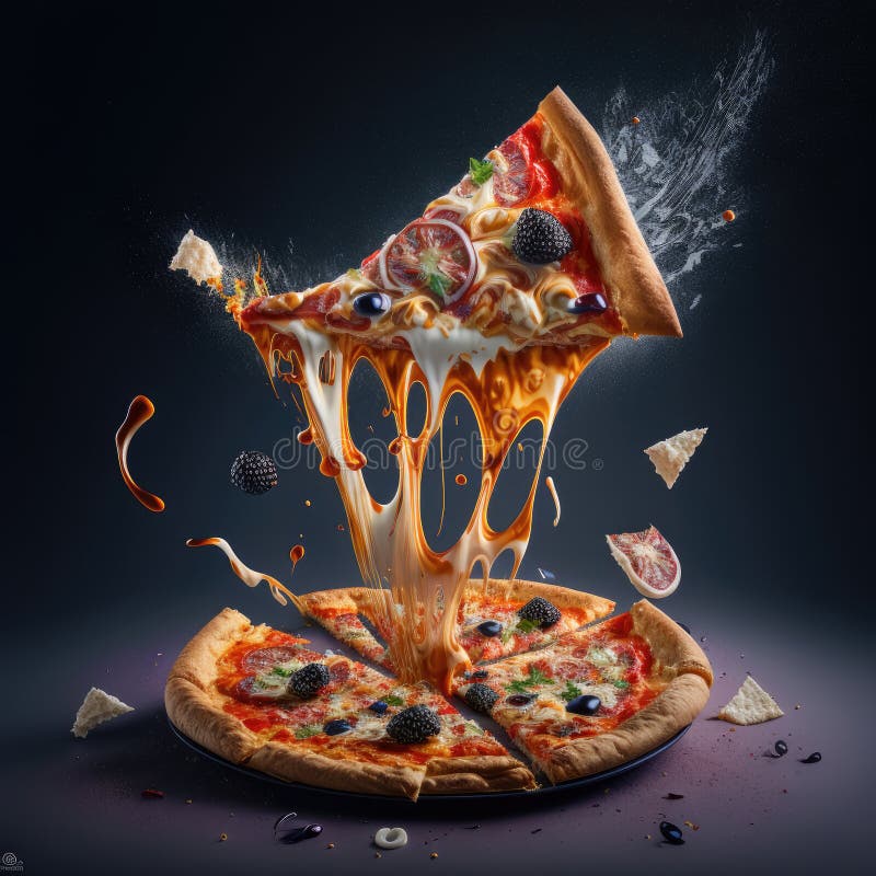 Pizza splash with cheese stock image. Image of ingredient - 270229235