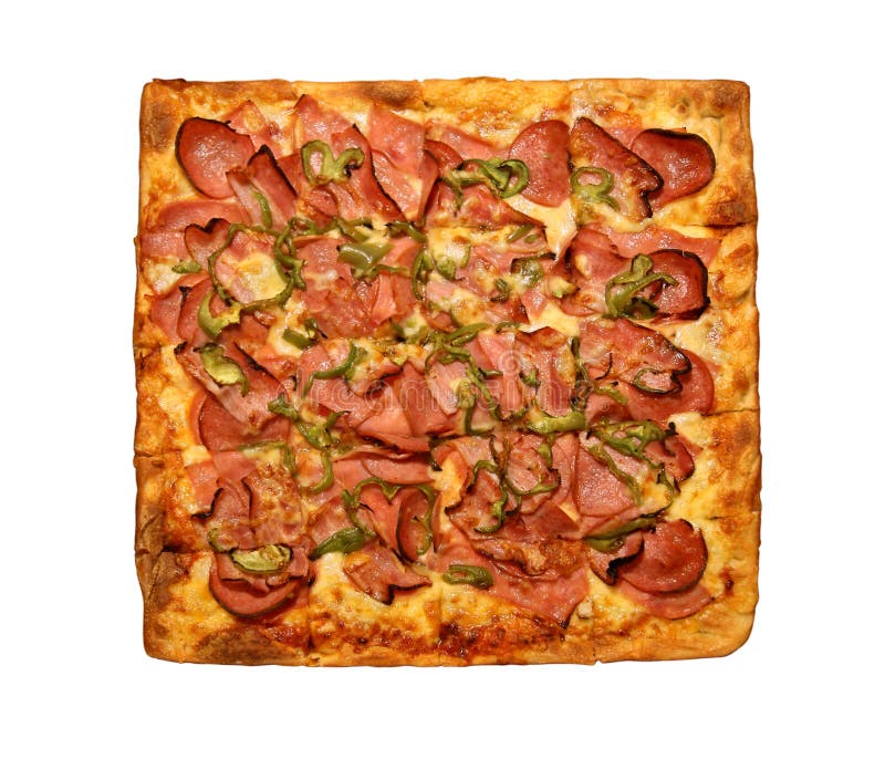 Pizza square stock image. Image of fast, whole, pepperoni - 16109553
