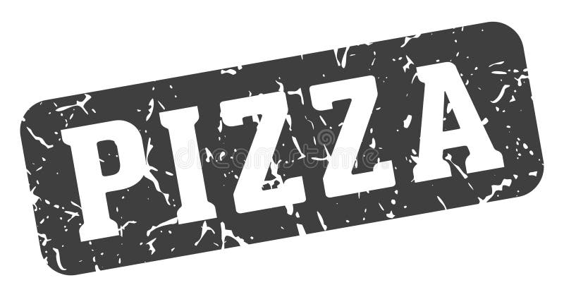 Pizza Rectangular Sign. Pizza Stamp Stock Vector - Illustration of ...
