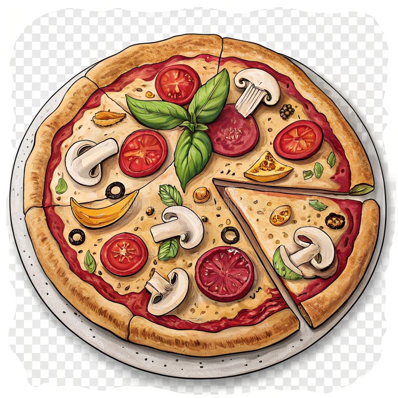 Pizza sticker stock image. Image of flat, slice, creative - 345882011
