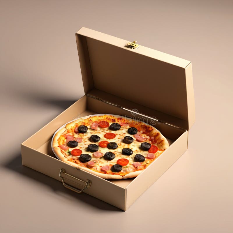 Pizza Takeaway Delivery Box, Empty Blank Generic Product Packaging ...