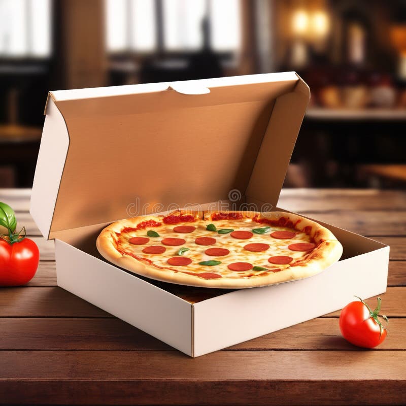 Pizza Takeaway Delivery Box, Empty Blank Generic Product Packaging ...