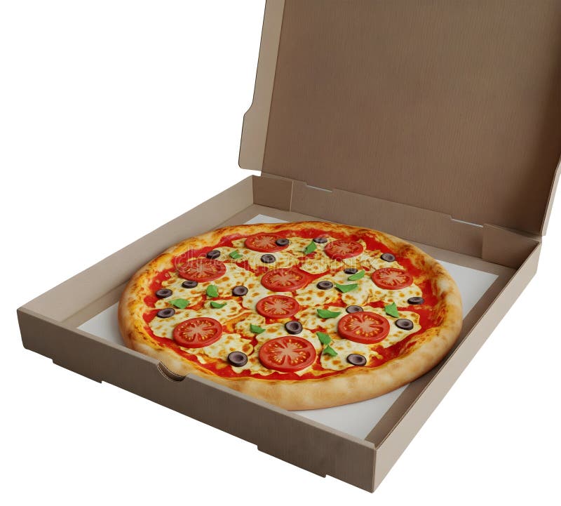 Pizza in a Takeout Box Minimalist 3D Rendering in a Soft and Smooth ...