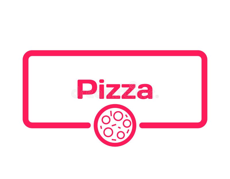 Pizza Template Dialog Bubble in Flat Style on White Background. Stamp ...