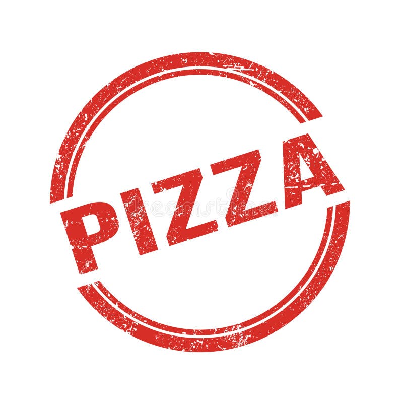 PIZZA Text Written on Red Grungy Round Stamp Stock Illustration ...