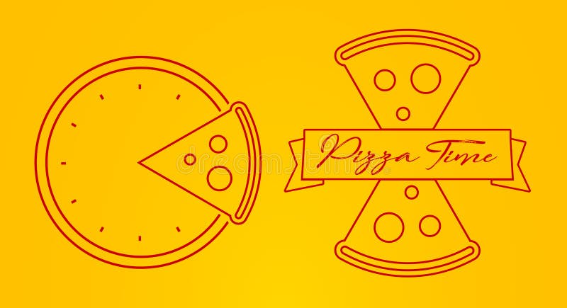 Pizza Time 2 Emblem Concept. Vector Illustration Stock Vector ...
