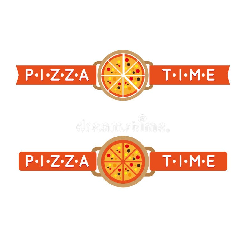 Pizza time sign or logo stock vector. Illustration of pizza - 44375645