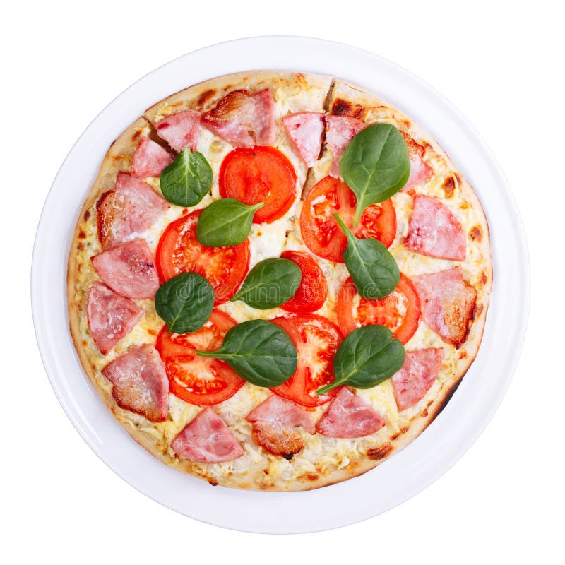 Pizza top view stock image. Image of plate, cheese, view - 51061183