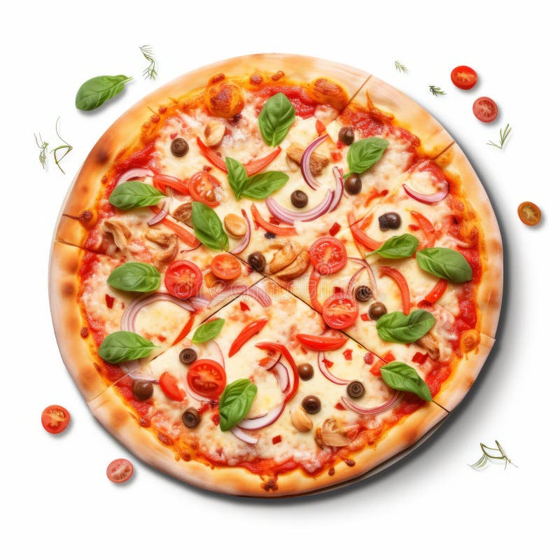 Hyper-realistic Pizza Design on White Background Stock Illustration ...