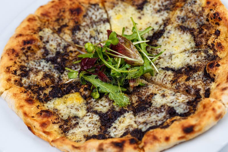 Pizza with truffle stock image. Image of baked, italian - 97193513