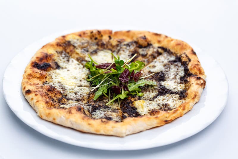 Pizza with truffle stock photo. Image of food, background - 97193596