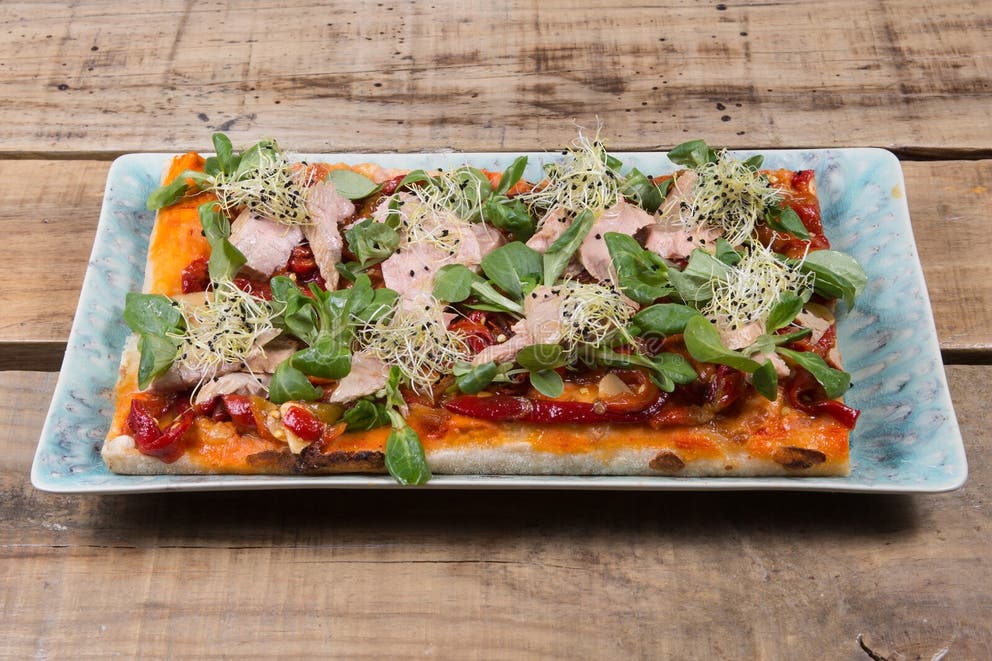 Pizza tuna fish stock image. Image of vegetable, tuna - 271159847