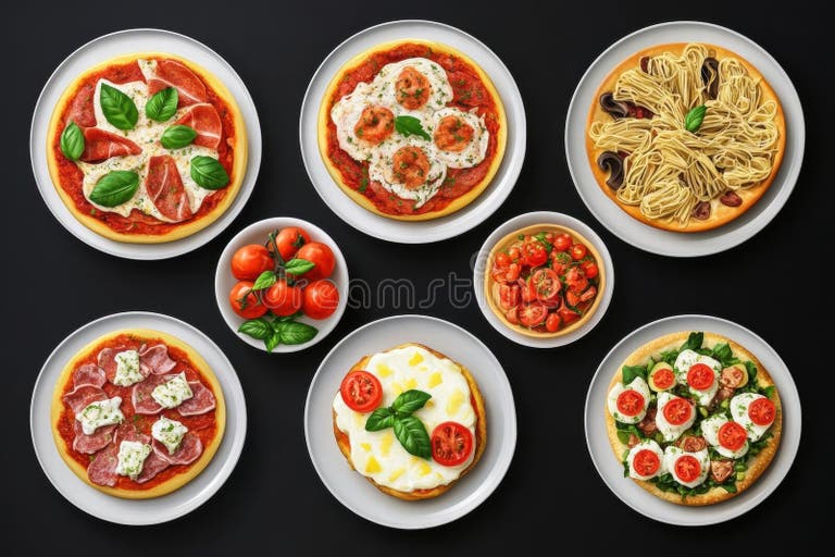 Pizza Variations, a Culinary Delight of Flavors and Toppings Stock ...