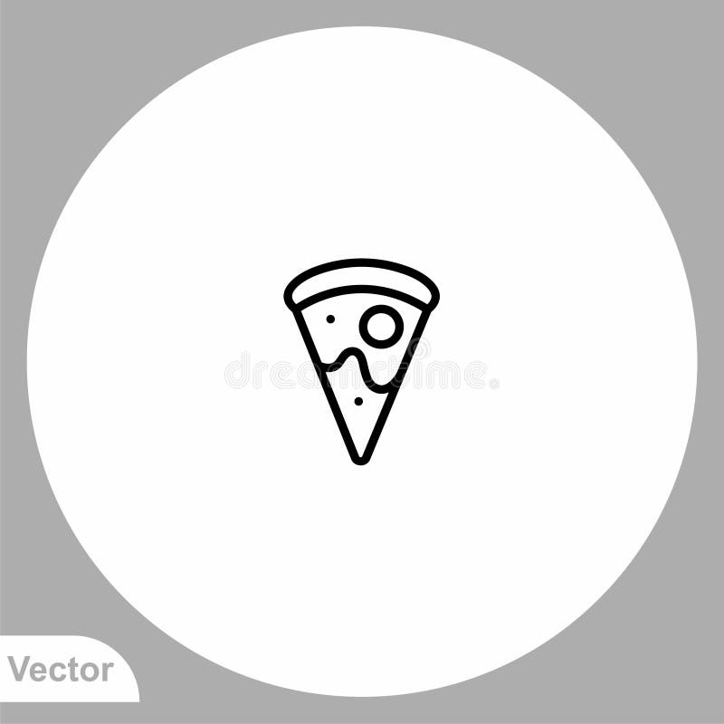 Pizza Vector Icon Sign Symbol Stock Vector - Illustration of cheese ...