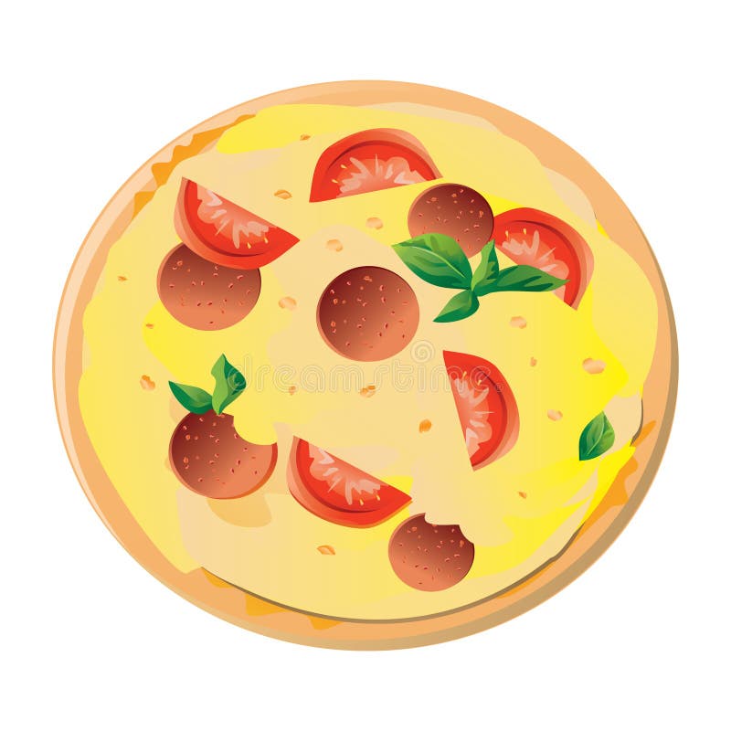 Pizza vector illustration stock vector. Illustration of baked - 57039549