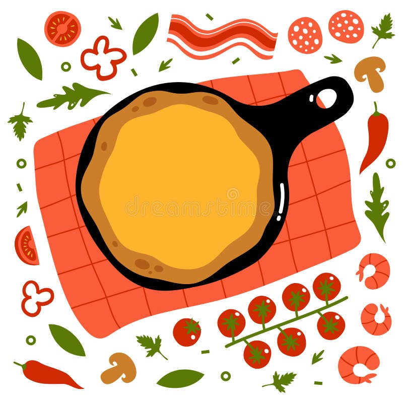 Pizza Vector Illustration. Create Your Own Pizza. Pizza Base and ...