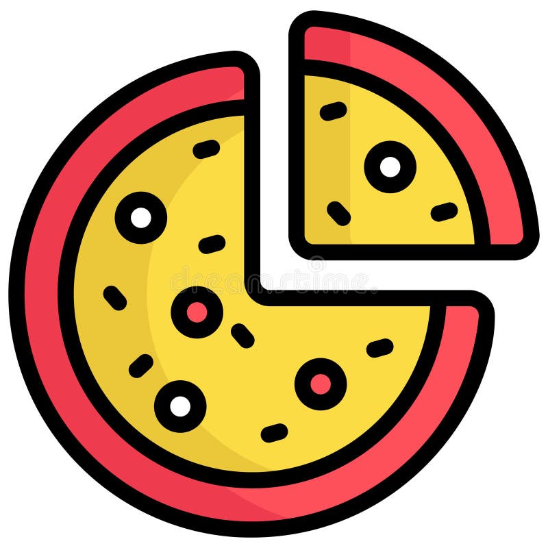 Pizza Vector Outline Colored Icon. Modern Colored Outline Symbols ...