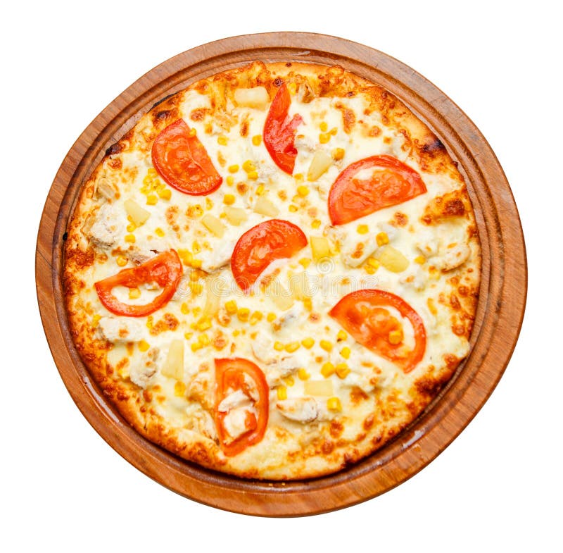 Pizza on wooden plate stock image. Image of mozzarella - 57259871