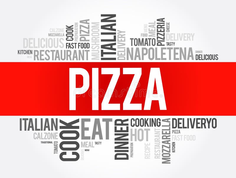 PIZZA Word Cloud Collage, Food Concept Background Stock Illustration ...