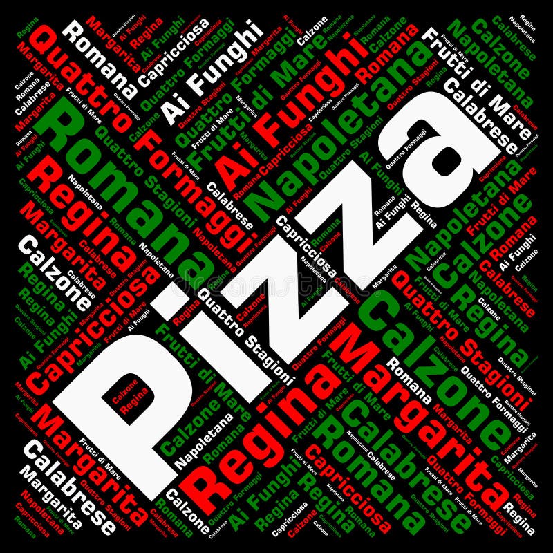 Pizza word cloud concept stock illustration. Illustration of design ...