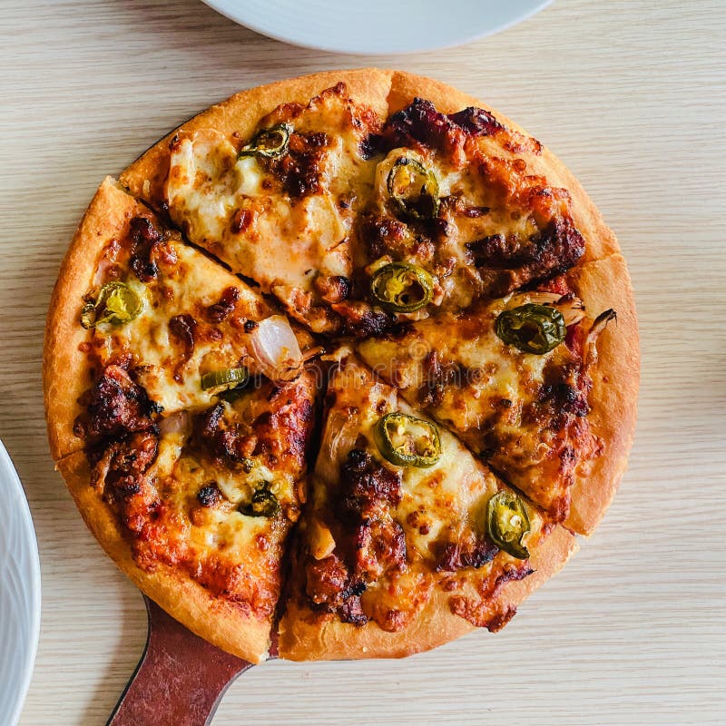 Pizzas Double Chicken Medium Large Stock Photo - Image of produce ...