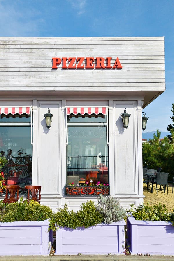 Pizzeria cafe retro style editorial photo. Image of road - 234754646