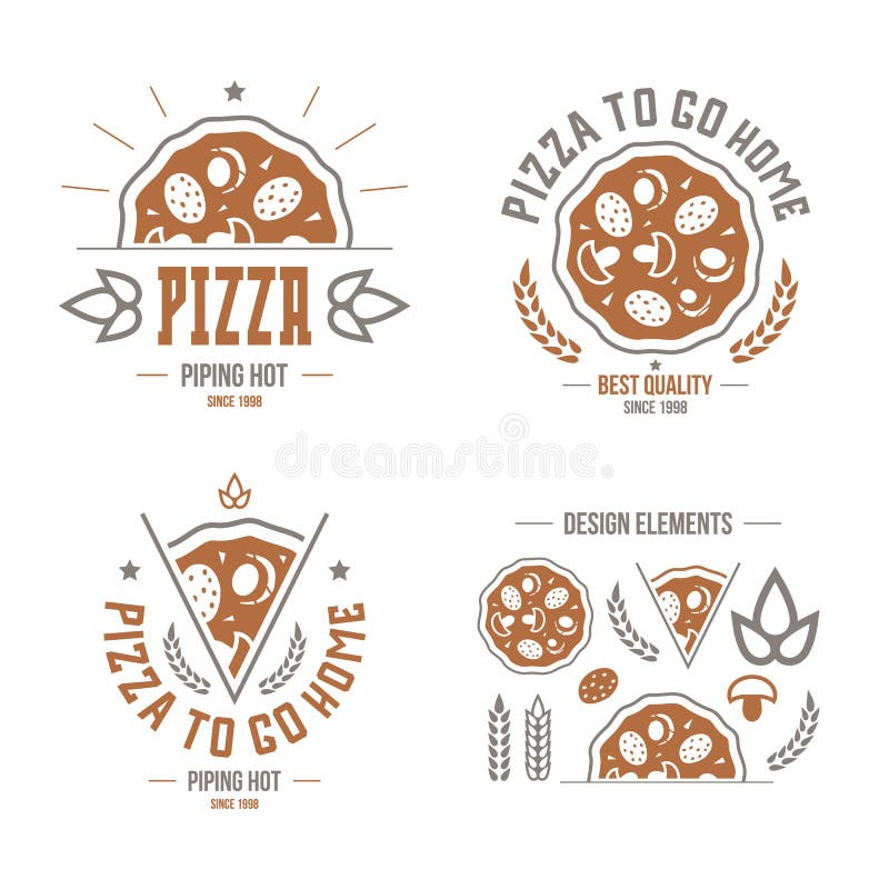 Pizza Labels, Badges and Design Elements. Vintage Style. Stock Vector ...