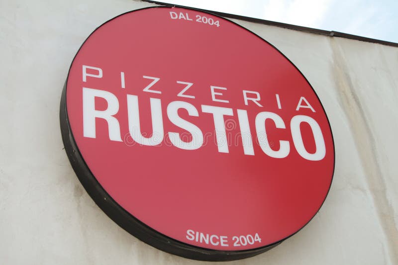 Tor, Canada - August 14, 2023: Pizzeria Rustico since 2004 Circle Red ...