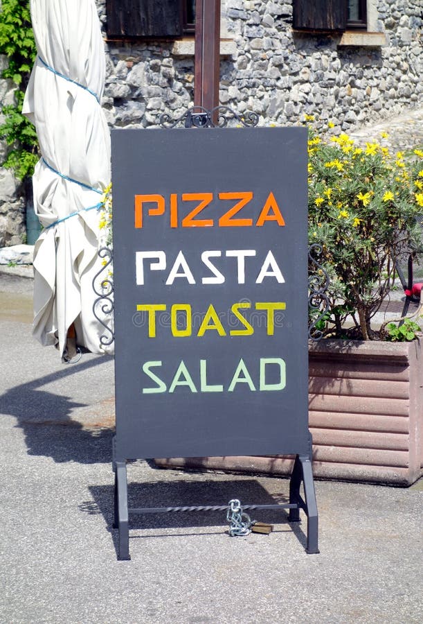 Pizzeria Sign stock image. Image of italian, varenna - 44560823