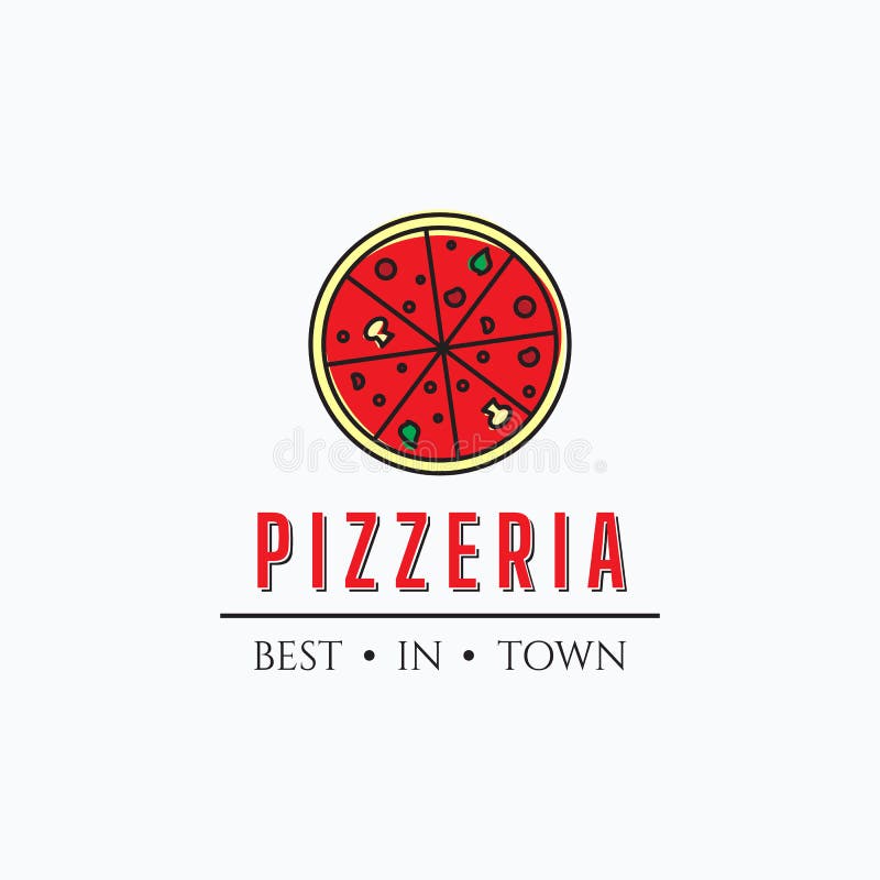 Pizzeria Simple Logo Vector Illustration Design. Pizza Illustration for ...